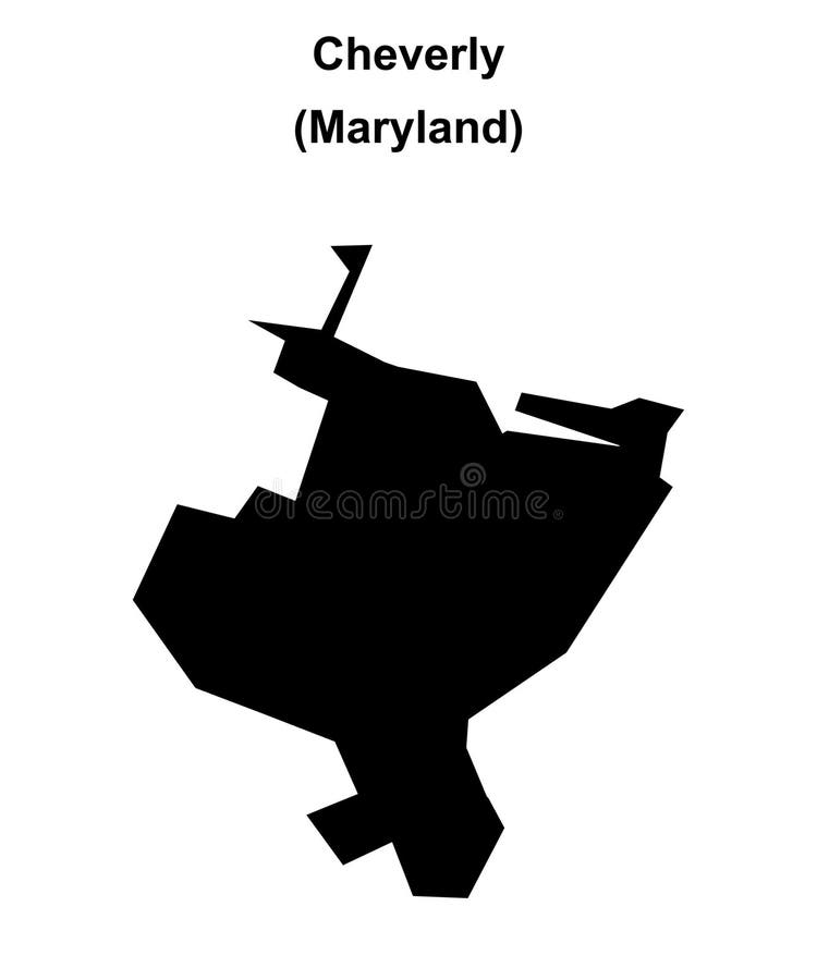 Cheverly outline map stock vector. Illustration of atlas - 387366761