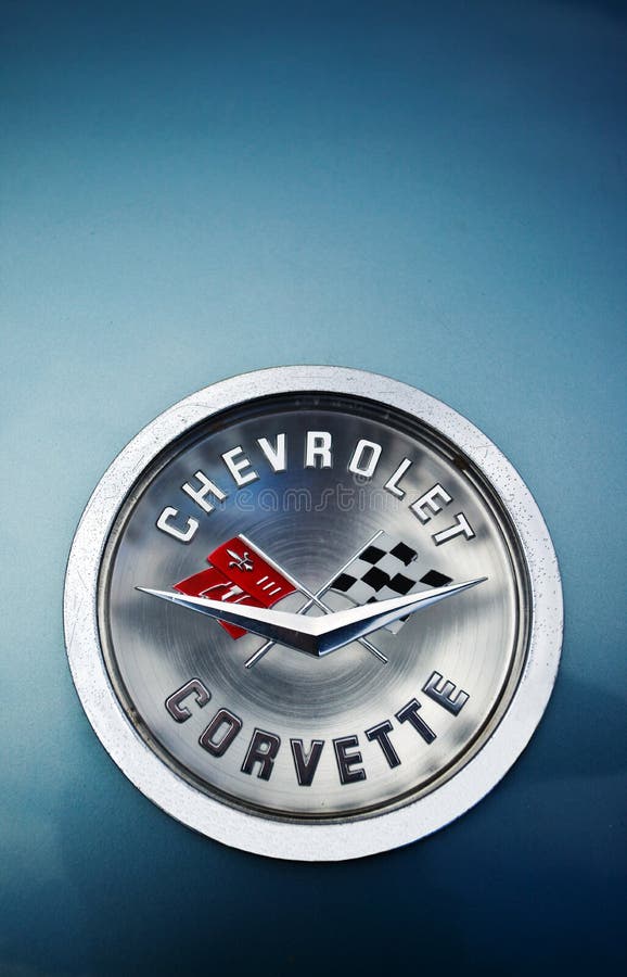 Chevrolet Corvette brand editorial stock photo. Image of sign - 18884348