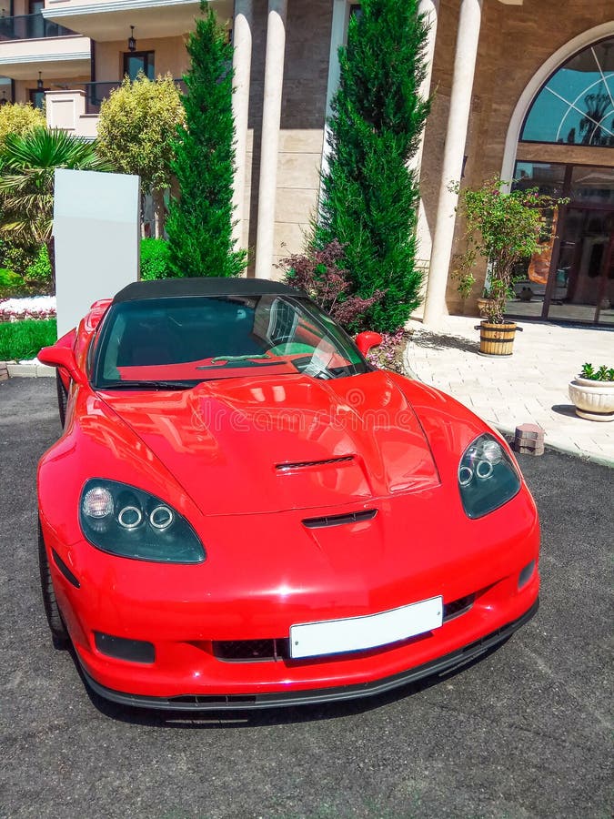 Chevrolet Corvette Red stock photo. Image of sport, light - 151074832