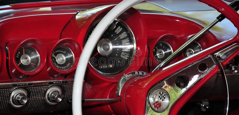 Interior Detail of 1960Chevy Impala Stock Image - Image of dash, chevy ...