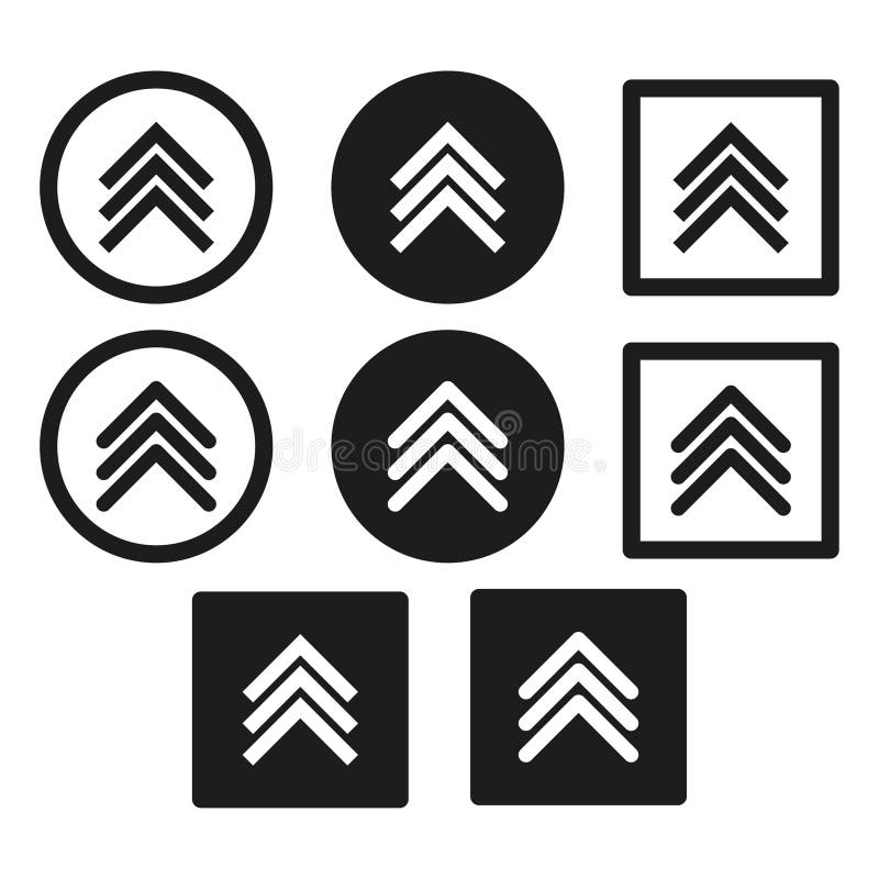 Chevron Arrow Icon. Direction Badge Set. Upward Pointer Vector. Bold ...