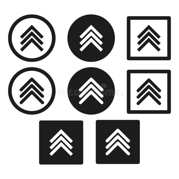 Chevron Arrow Icon. Direction Badge Set. Upward Pointer Vector. Bold ...