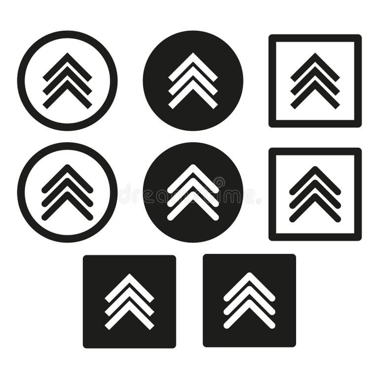 Chevron Arrow Icon. Direction Badge Set. Upward Pointer Vector. Bold ...