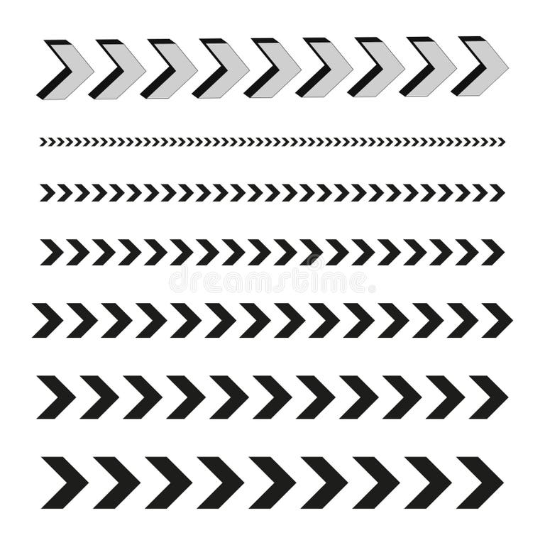 Chevron Arrow Icons. Bold Direction Elements. Vector Pointer Set. Black ...