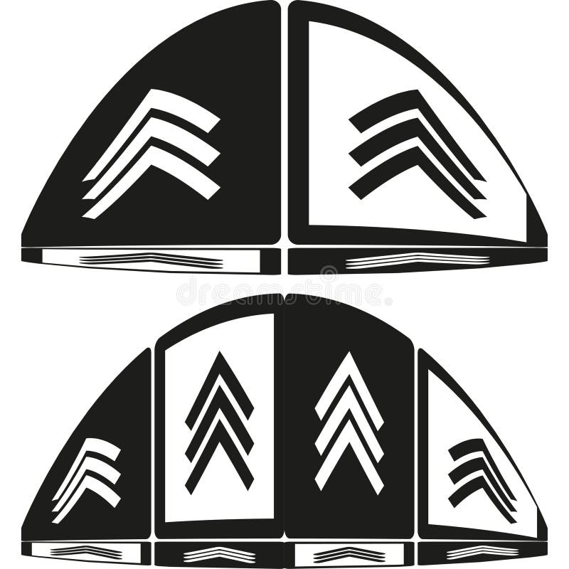 Chevron Arrow Quadrants. Semicircle Pointer Icon. Directional Segment ...