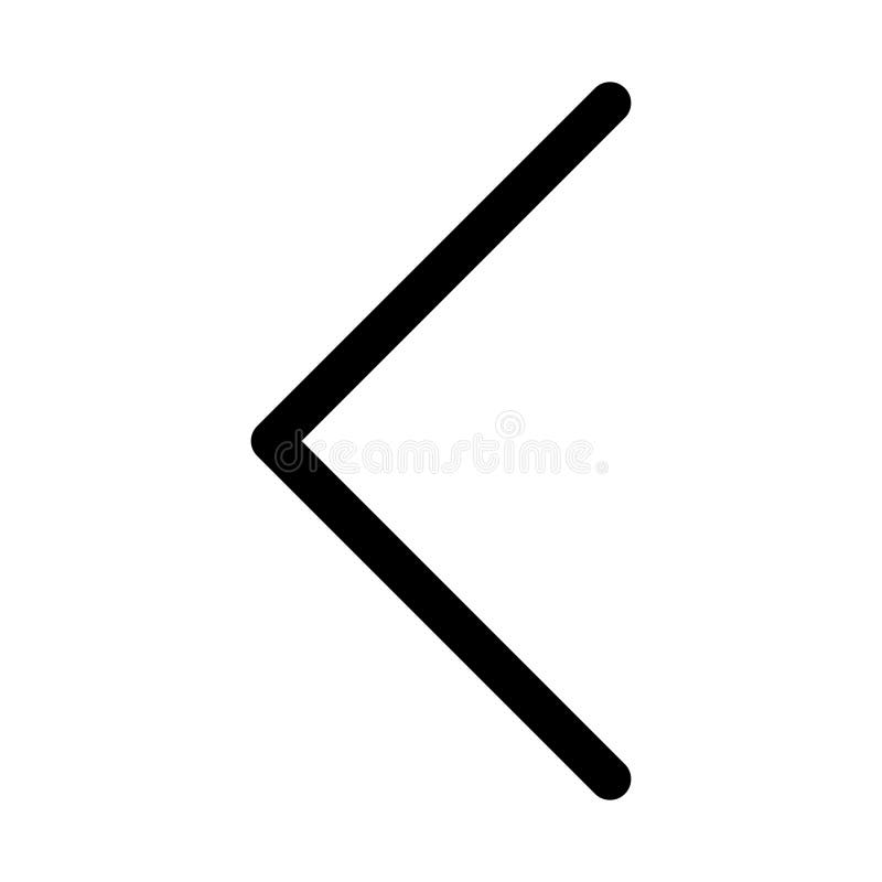 Chevron Back Icon Line Isolated on White Background. Black Flat Thin ...