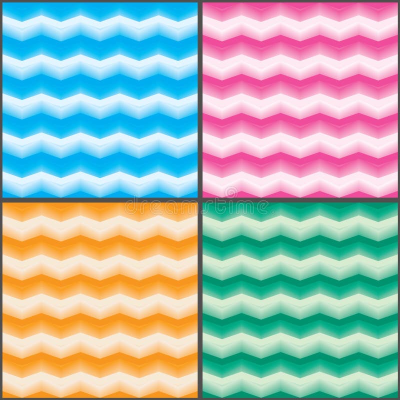 Chevron Color Fresh Effect Set Seamless Pattern Stock Vector ...