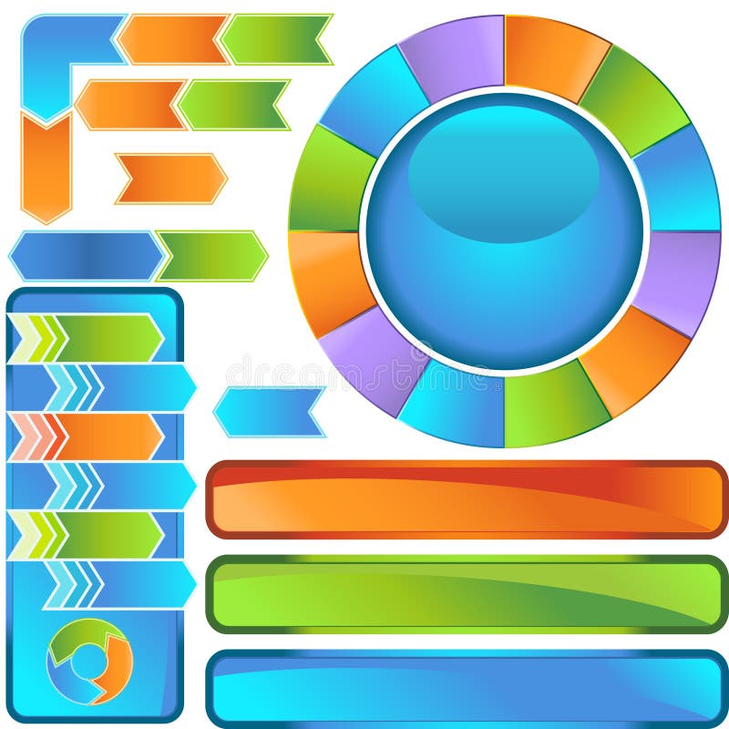 Chevron Diagram Icon Set stock vector. Illustration of workflow - 9584430