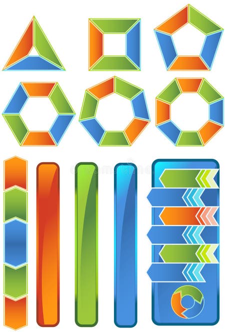 Chevron Diagram Icon Set stock vector. Illustration of chart - 9584870