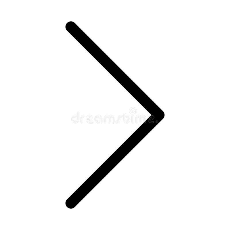 Chevron Forward Icon Line Isolated on White Background. Black Flat Thin ...