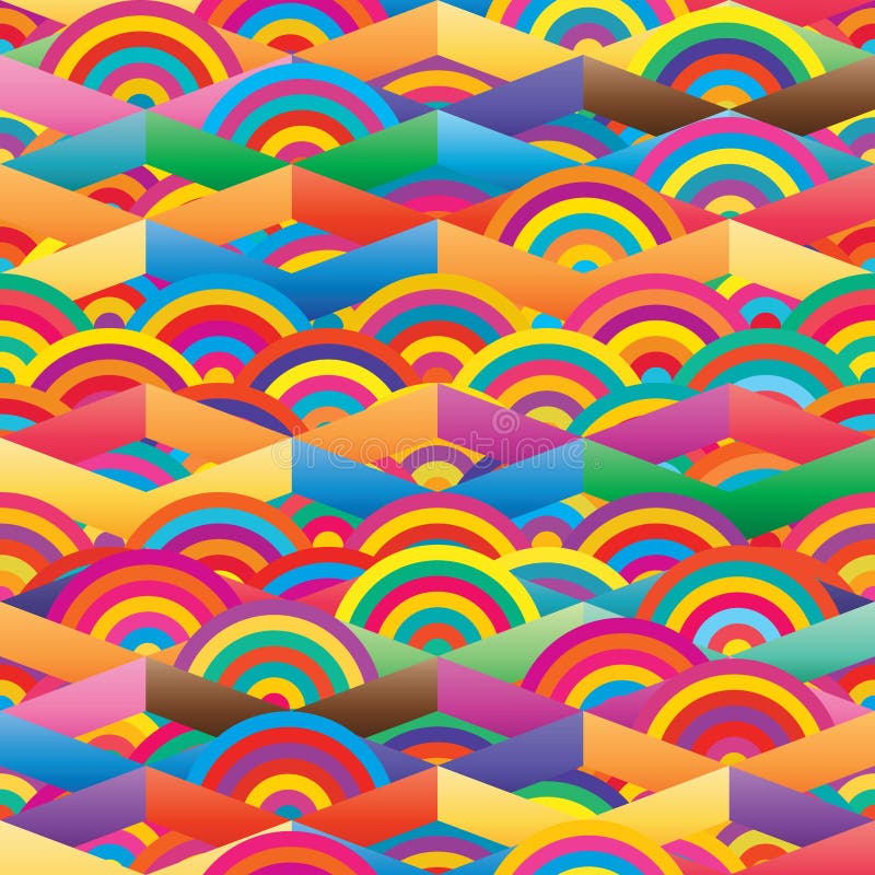 Chevron Half Circle Colorful Seamless Pattern Stock Vector ...