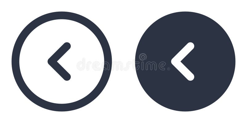 Chevron Left in Circle Simple Icons Set Designed in Filled and Stroke ...