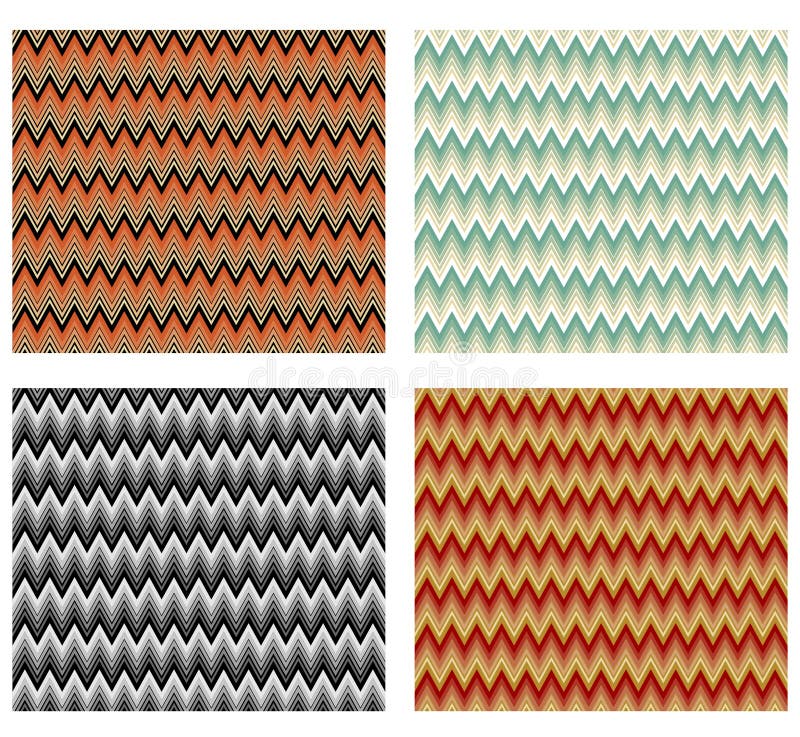Chevron Patterns Tile, Multicolored Design Element, Decorative Seamless ...