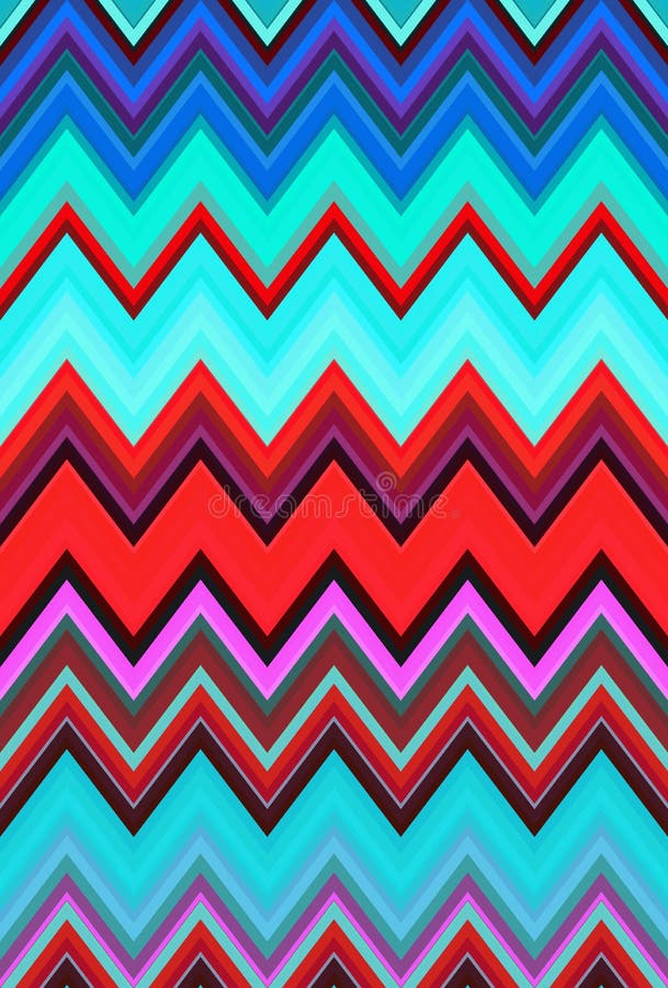 Colorful zigzag patterns stock image. Image of background - 104880027
