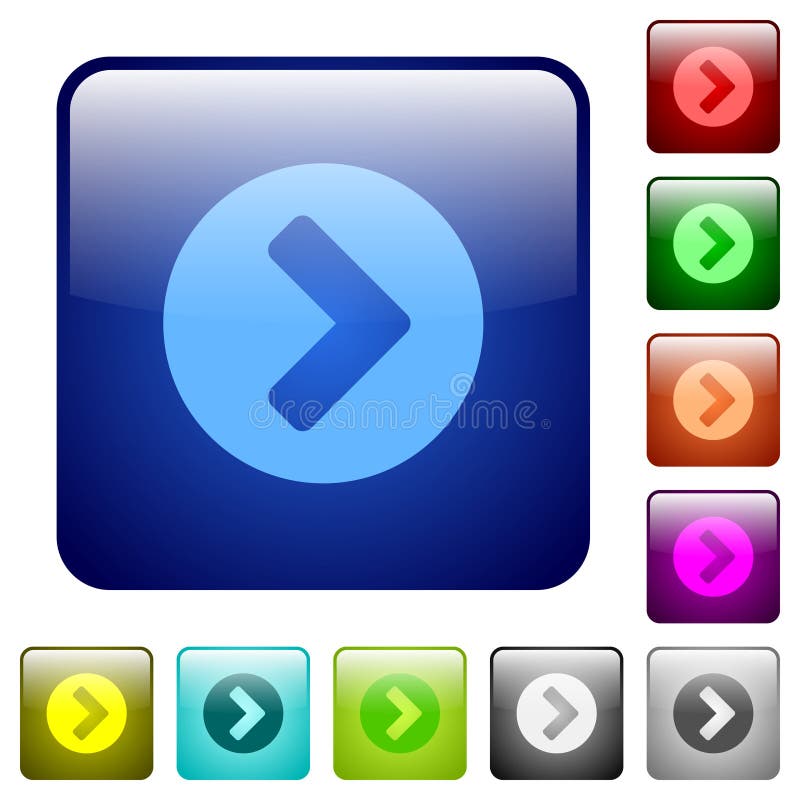 Chevron Right Color Square Buttons Stock Vector - Illustration of ...