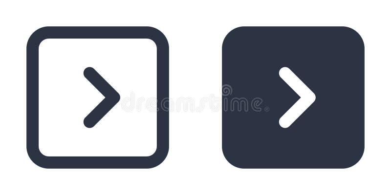 Chevron Right in Rounded Square Simple Icons Set Designed in Filled and ...