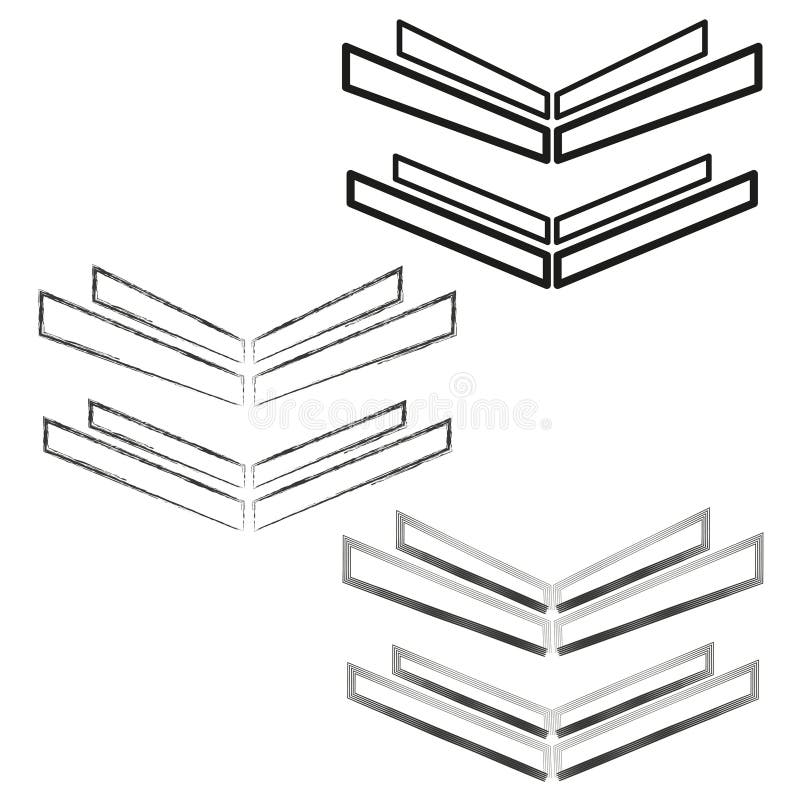 Chevron Symbol Set. Black and White Lines. Distressed and Clean Shapes ...