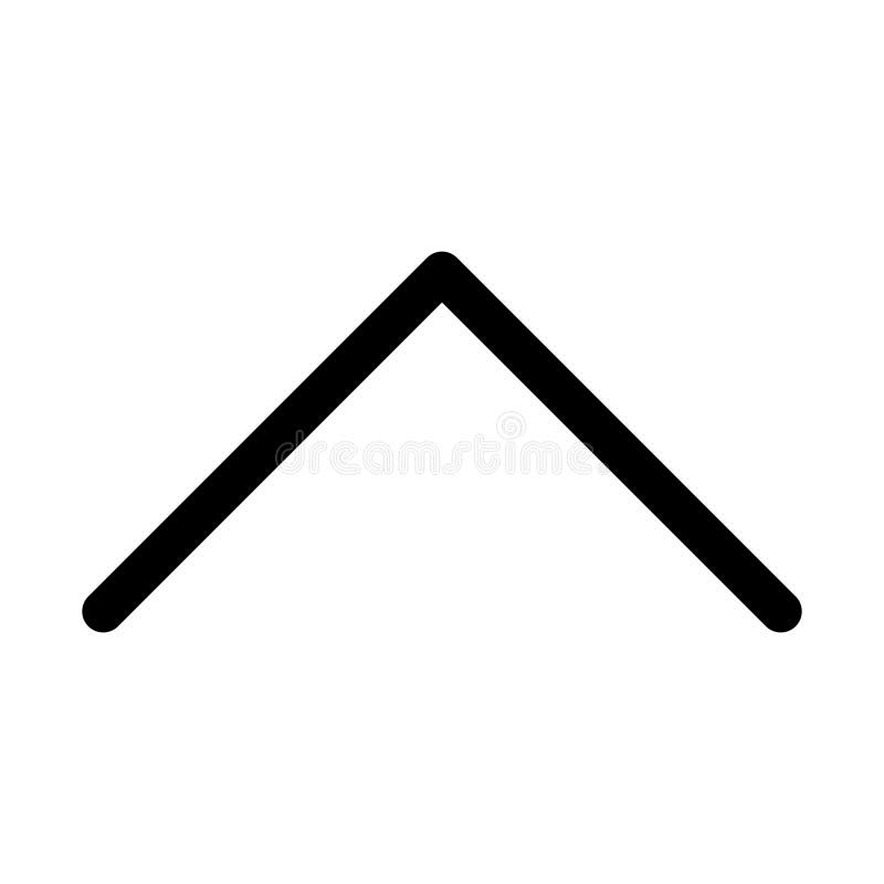 Chevron Up Icon Line Isolated on White Background. Black Flat Thin Icon ...