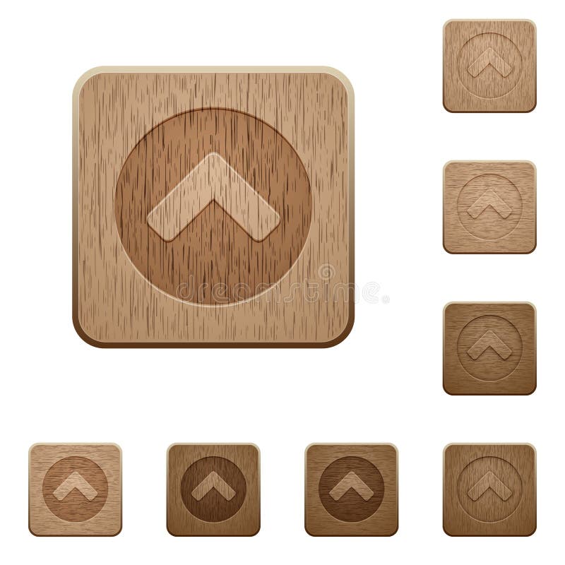 Chevron up wooden buttons stock vector. Illustration of rounded - 196978820