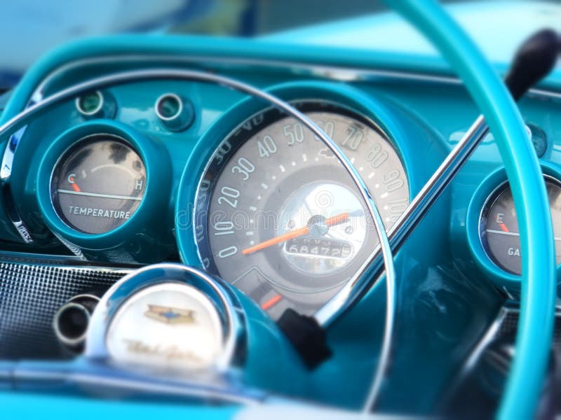 1957 Chevy Blue interior editorial stock image. Image of bell - 83232959