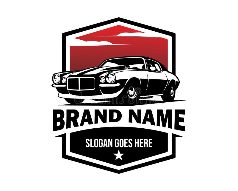1970 Chevy Camaro Car Logo Isolated on White Background Side View ...
