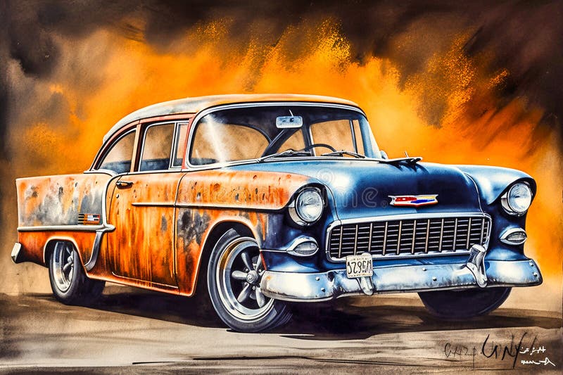 Tri Five Chevy Stock Illustrations – 4 Tri Five Chevy Stock ...