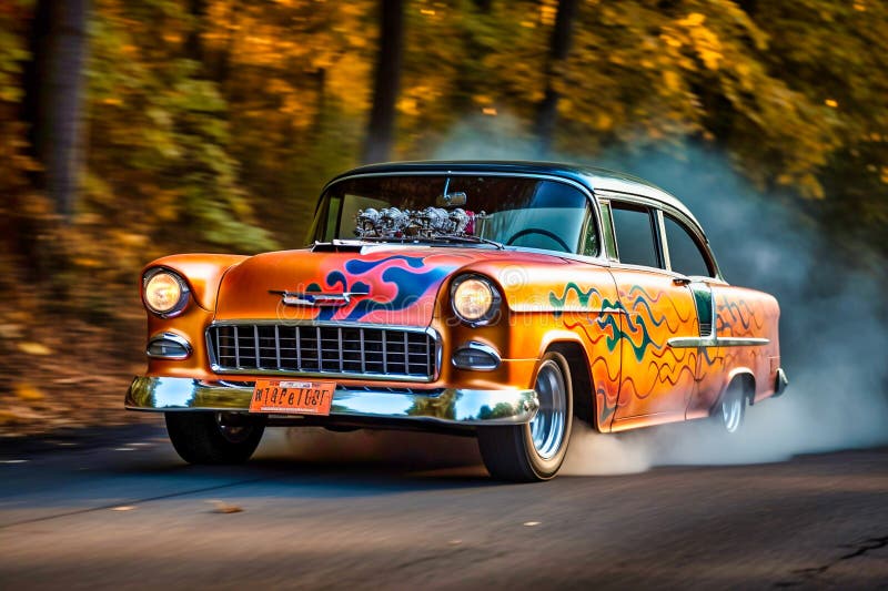 1955 Chevy Tri-Five Car, Generative AI Stock Illustration ...