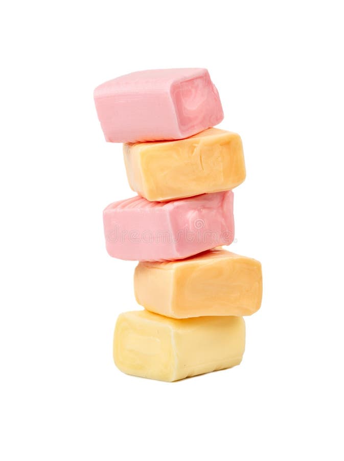 Stack of Chewing Gum Pieces on a Black Background Stock Photo - Image ...