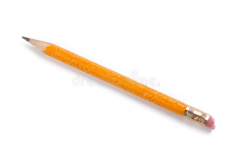Chewed up pencil. stock image. Image of pencil, number - 2431655
