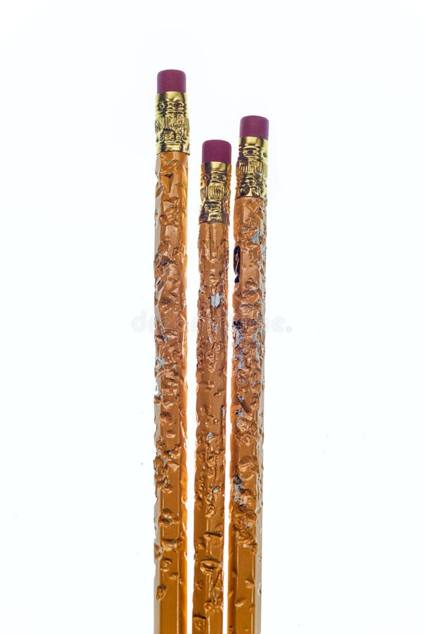 Chewed Pencils 2 stock image. Image of chewed, background - 178710497