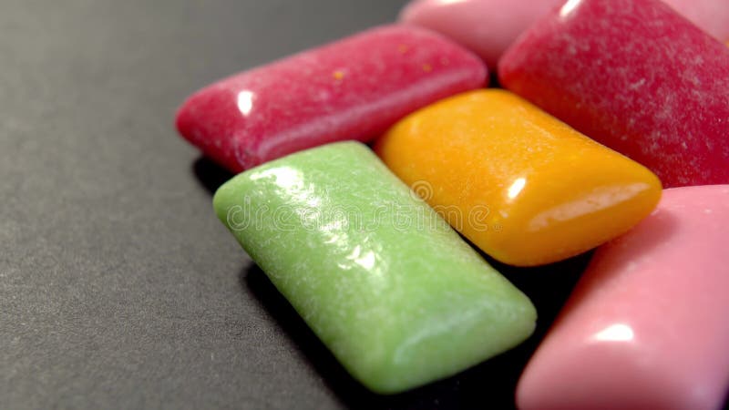 Chewing Bubble Gum with Mint and Fruit. Different Colored Chew Pads ...