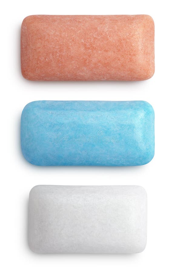 Chewing or Bubble Gums on White Stock Photo - Image of gummy, hygiene ...