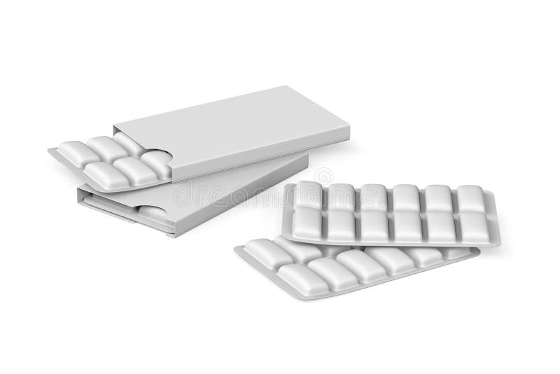 Chewing Gum Box Mockup Isolated on White Background Stock Illustration ...