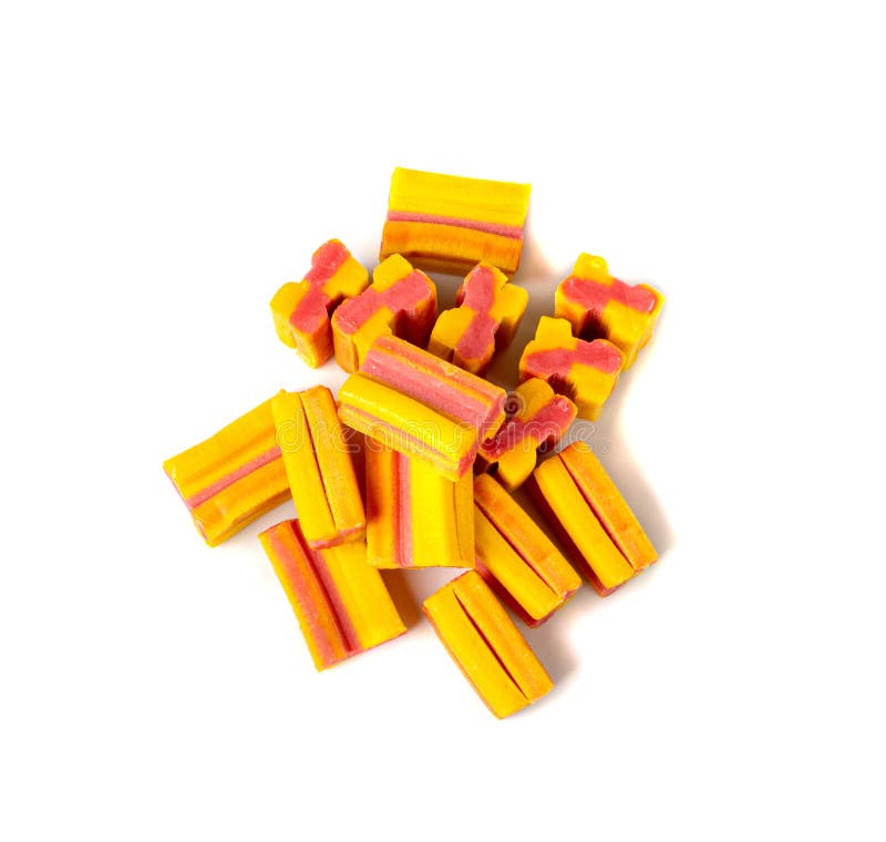 Chewing Gum Isolated Fruit Bubble Gum Set Pink Bubblegum On White