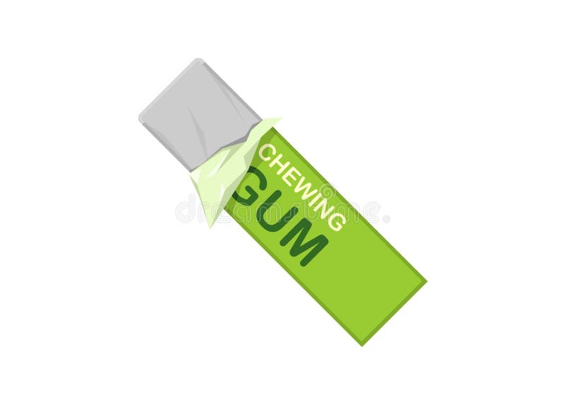 Chewing Gum. Simple Flat Illustration. Stock Vector - Illustration of ...