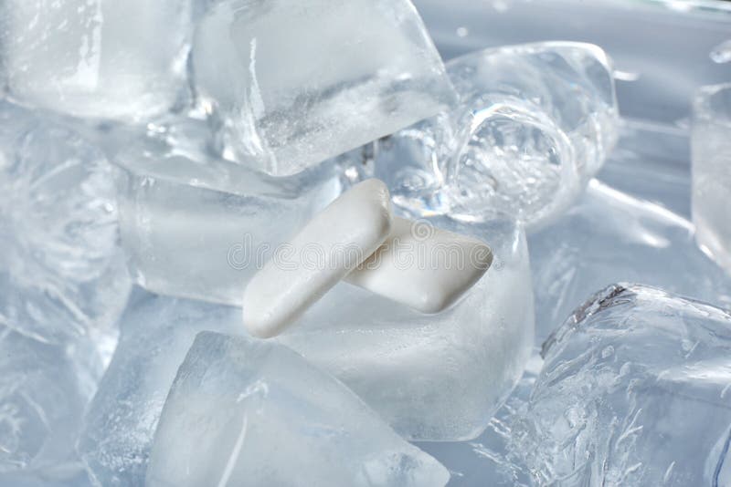 Chewing Gums on Pile of Ice Cubes Stock Photo - Image of crystal, cube ...