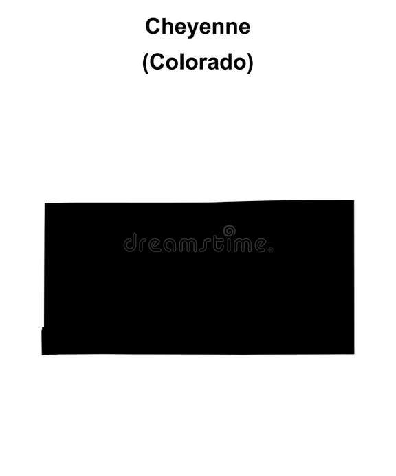 Cheyenne outline map stock vector. Illustration of contour - 357886068