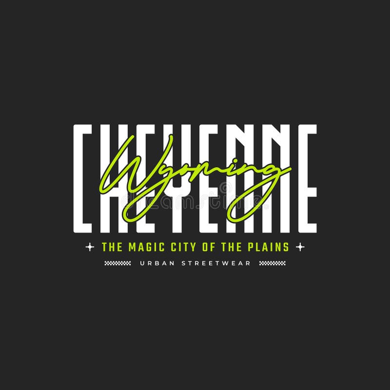 Cheyenne Wyoming T Shirt Design Template Stock Vector - Illustration of ...