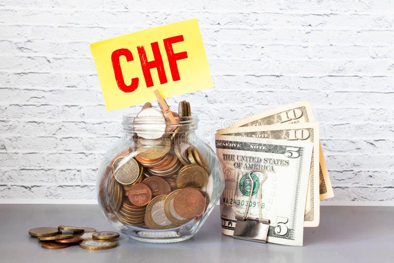 CHF Swiss Franc Acronym on Yellow Sticky Note Stock Image - Image of ...