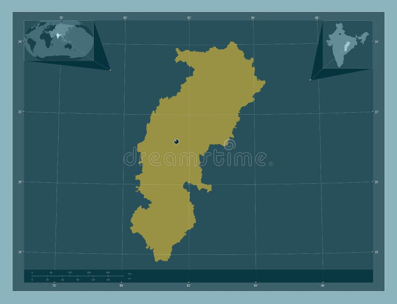 Chhattisgarh, India. Described Location Diagram Stock Illustration ...