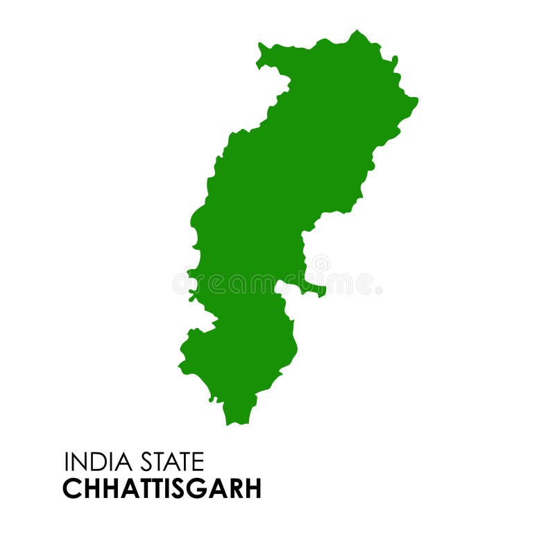 Chhattisgarh Map of Indian State. Chhattisgarh Map Illustration. White ...