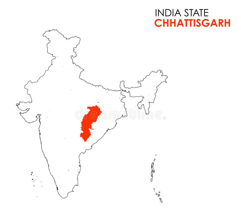 Chhattisgarh Map of Indian State. Chhattisgarh Map Illustration Stock ...