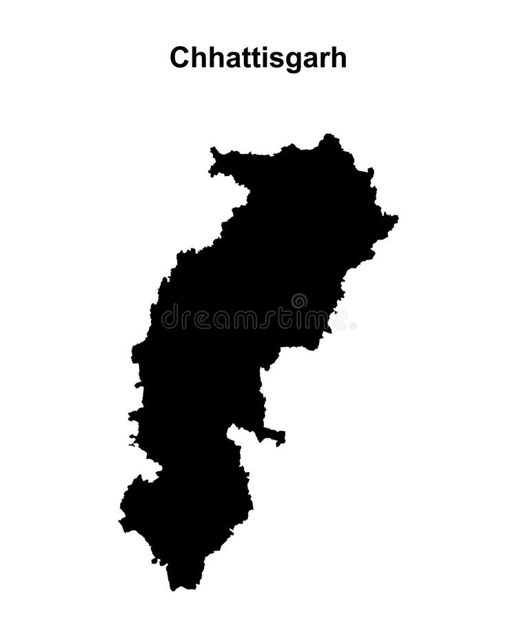 Chhattisgarh outline map stock vector. Illustration of border - 360433645