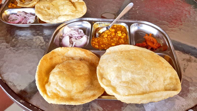 Chhole purries stock image. Image of chickpea, chilly - 128680479