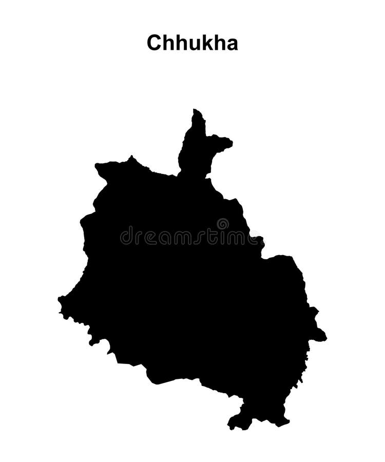 Chhukha outline map stock vector. Illustration of shape - 360328506