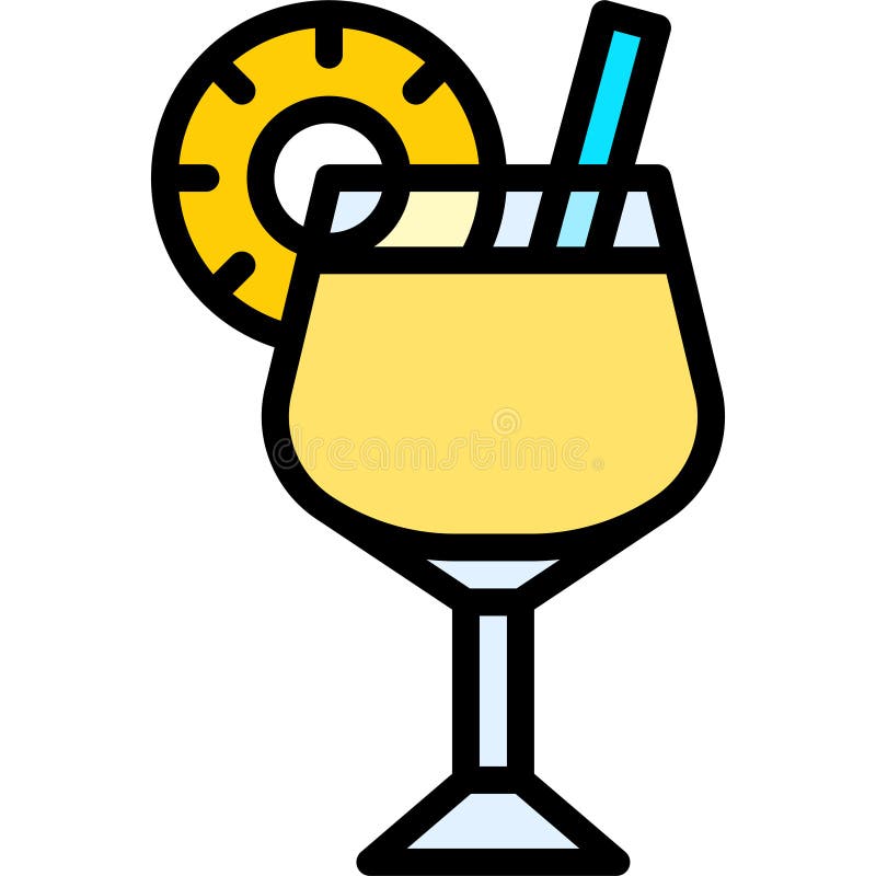Chi Chi Cocktail Icon, Alcoholic Mixed Drink Vector Stock Vector ...