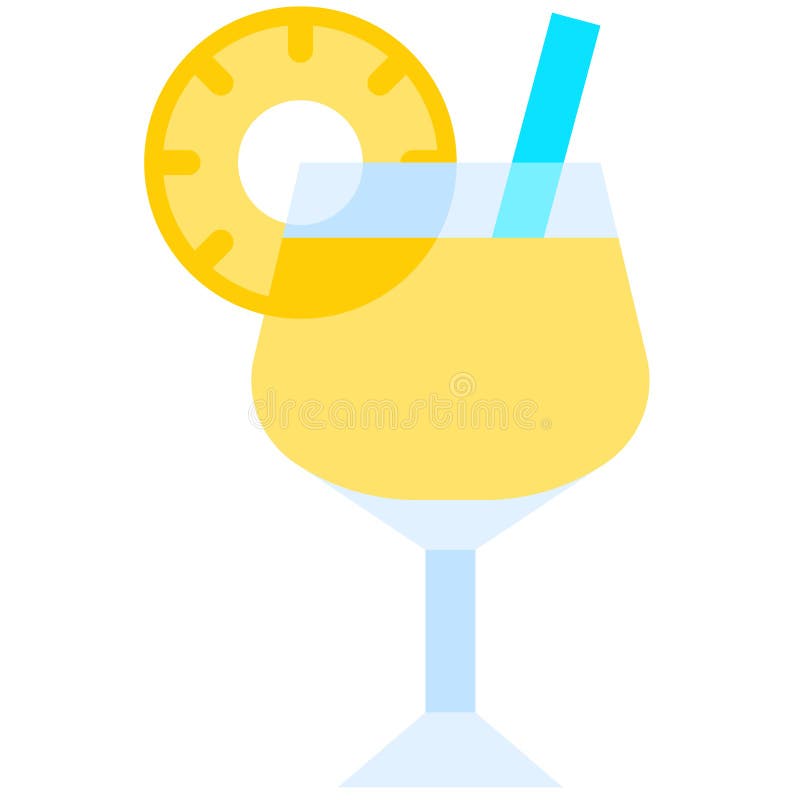 Chi Chi Cocktail Icon, Alcoholic Mixed Drink Vector Stock Vector ...
