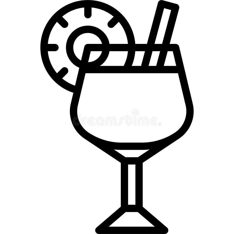 Chi Chi Cocktail Icon, Alcoholic Mixed Drink Vector Stock Vector ...