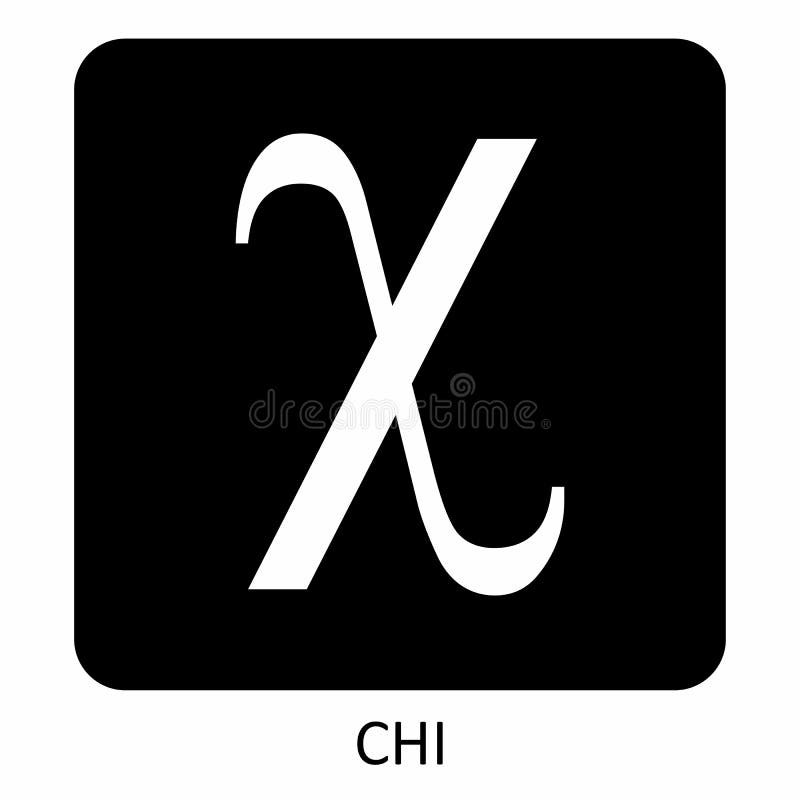 Chi greek letter icon stock illustration. Illustration of mathematical ...