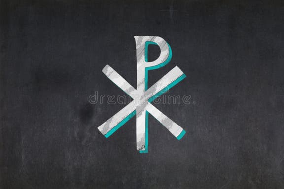 Chi Rho Symbol Drawn on a Blackboard Stock Photo - Image of drawn ...